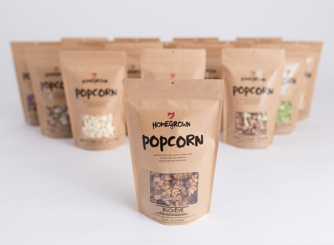 Homegrown Gourmet Buckeye Blitz Popcorn 8 oz. – Ron The Snack Guy